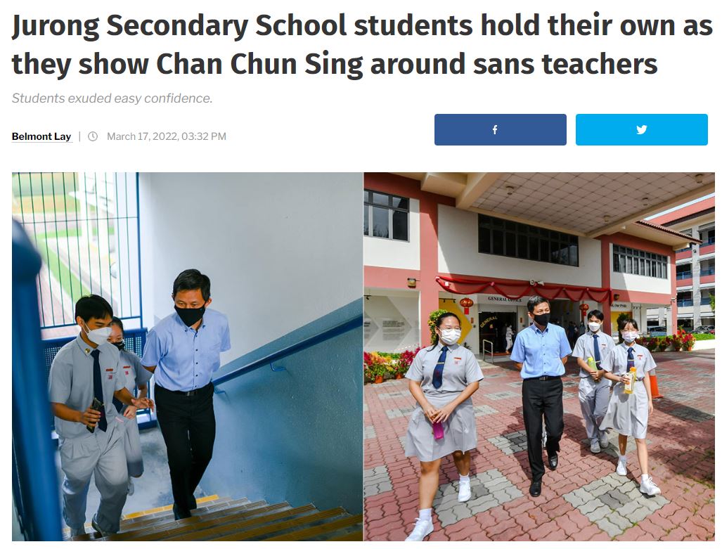 2022 Education Minister Chan Chun Sing’s visit to JSS